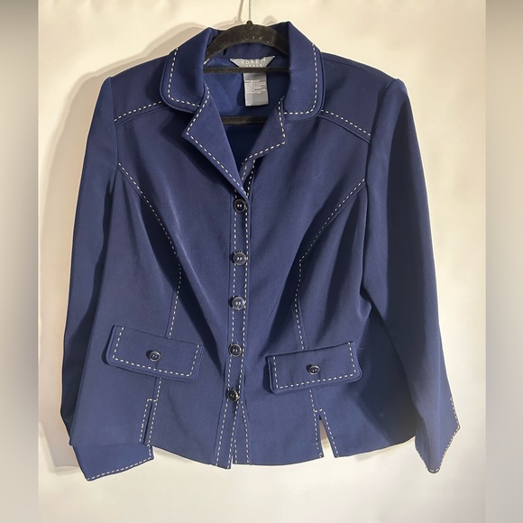Koret | Jackets & Coats | Koret Navy And Tan Stitching Detail No Dress ...
